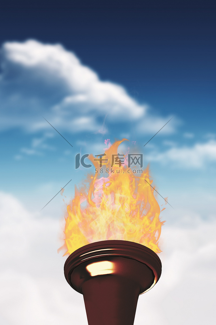 奥林匹克圣火的合成图像高清摄影大图-千库网