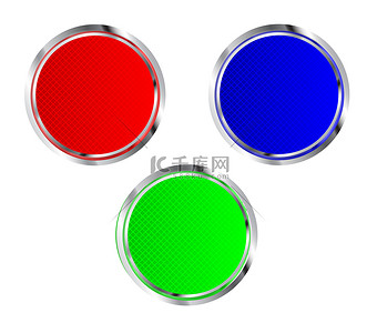 圆形 RGB Web 图标高清摄影大图-千库网