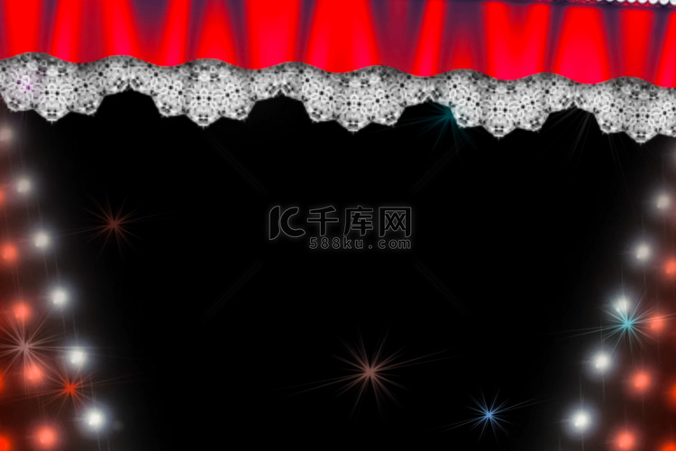 舞台上的剧院幕布和灯光。 高清摄影大图-千库网