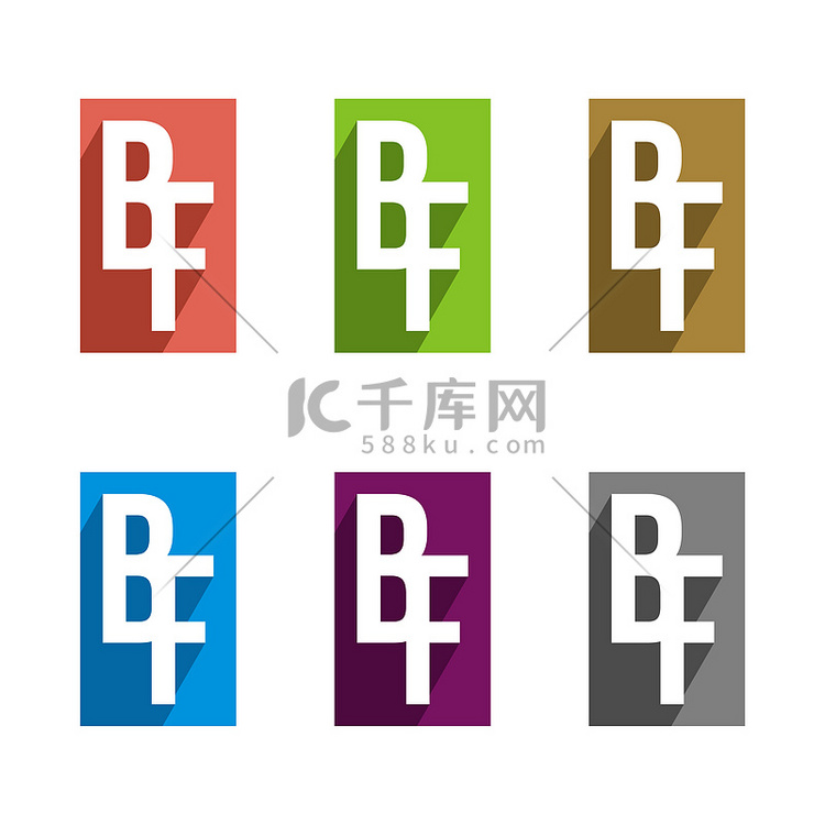 B F 或 F B 字母标志模板插图设计。高清摄影大图-千库网