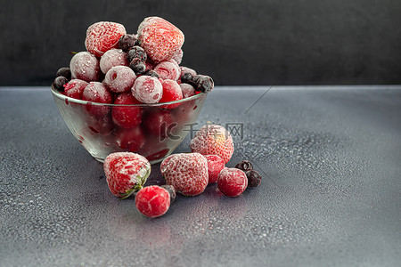 冷冻水果。高清摄影大图-千库网