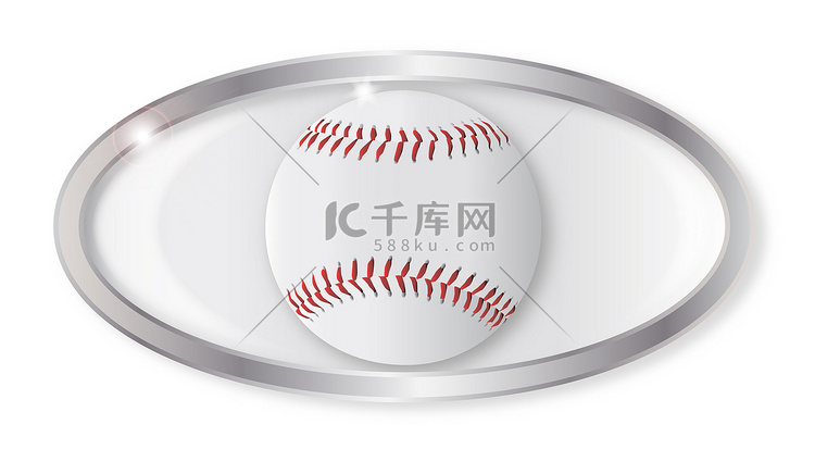 棒球椭圆形按钮高清摄影大图-千库网