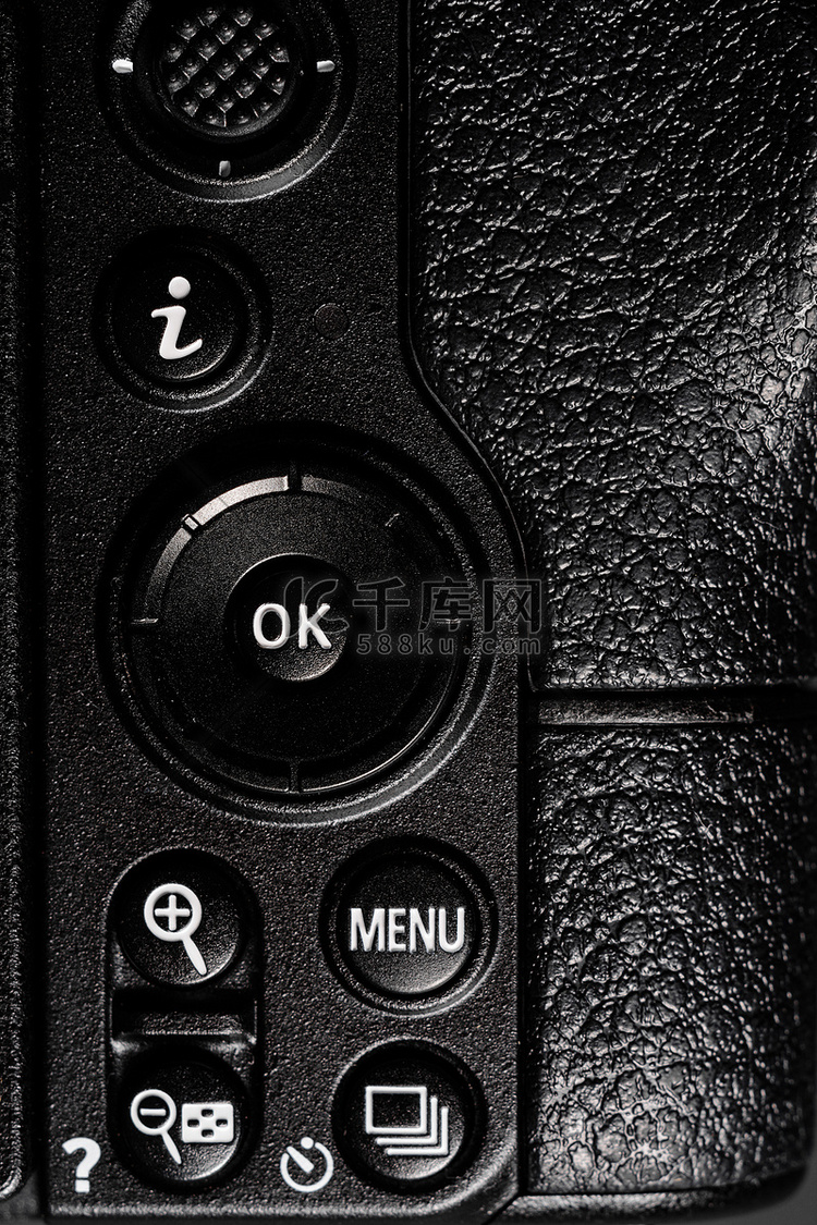 菜单按钮和其他无反光镜相机控制按钮。高清摄影大图-千库网