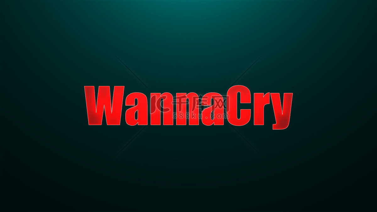 背景上带有顶灯的 WannaCry 文本字母，3d 渲染背景，计算机生成高清摄影大图-千库网