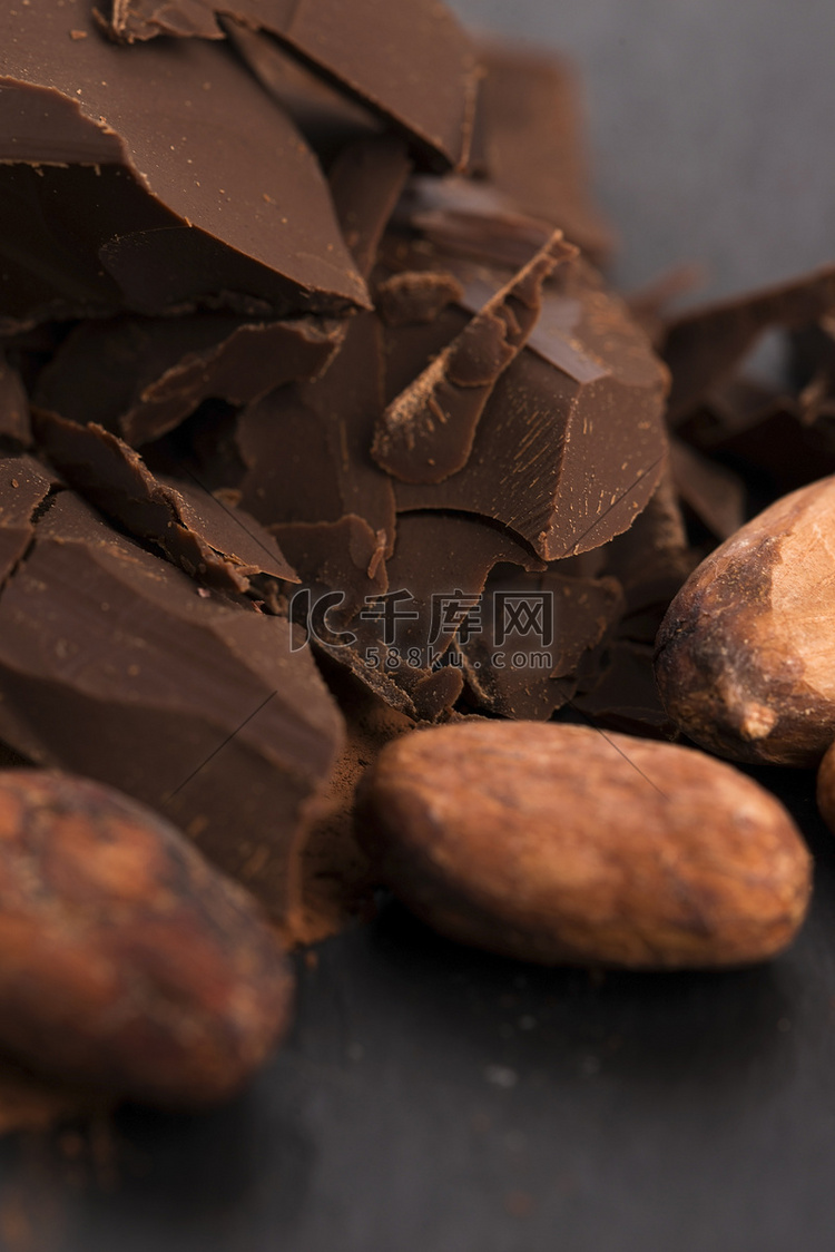 切碎的巧克力和可可高清摄影大图-千库网