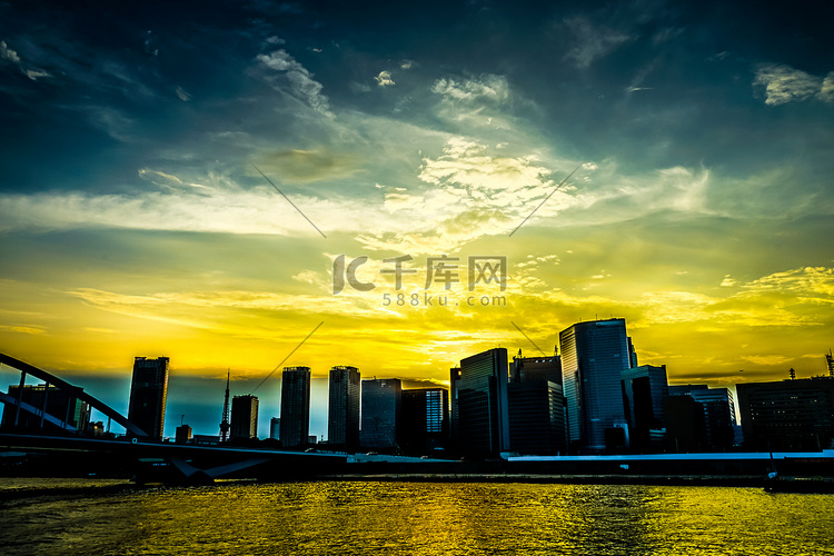 东京都市风景和黄昏高清摄影大图-千库网