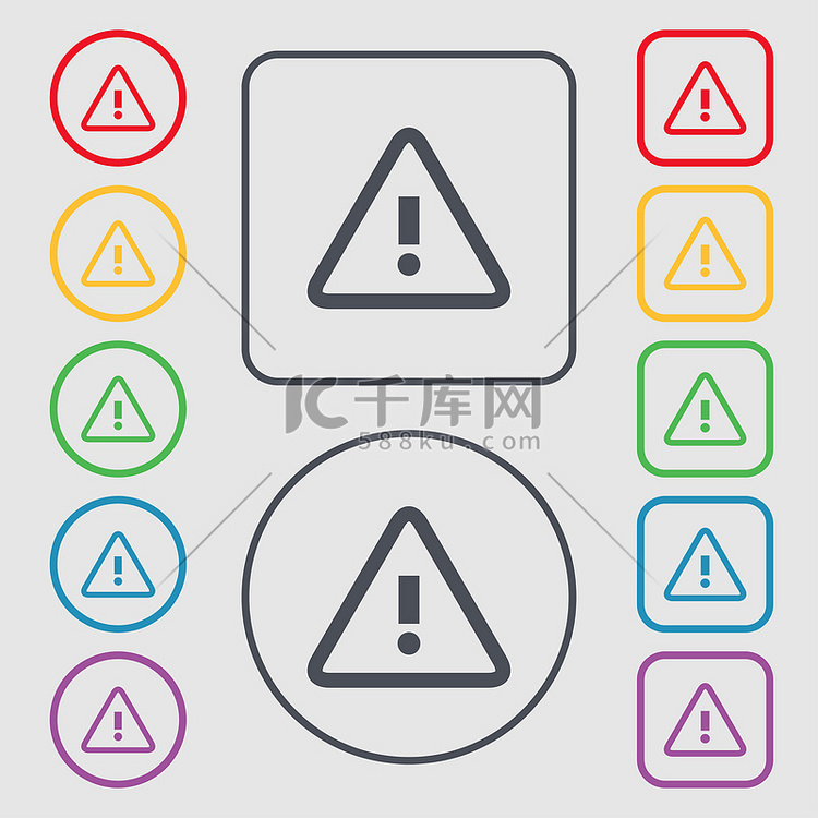注意警告标志图标。高清摄影大图-千库网