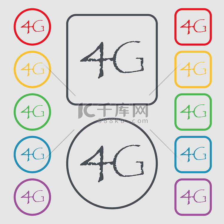 4G 标志图标。高清摄影大图-千库网