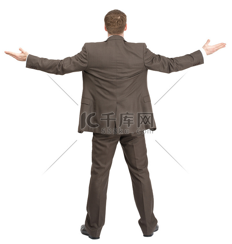 张开双臂的商人高清摄影大图-千库网