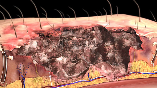 人体皮肤严重烧伤高清摄影大图-千库网