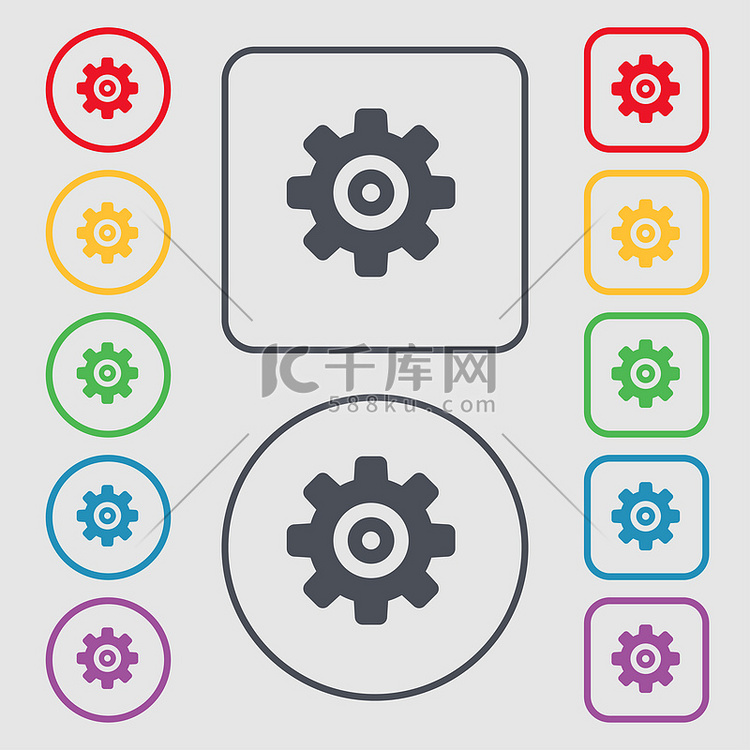 齿轮设置，齿轮齿轮机构图标标志。高清摄影大图-千库网