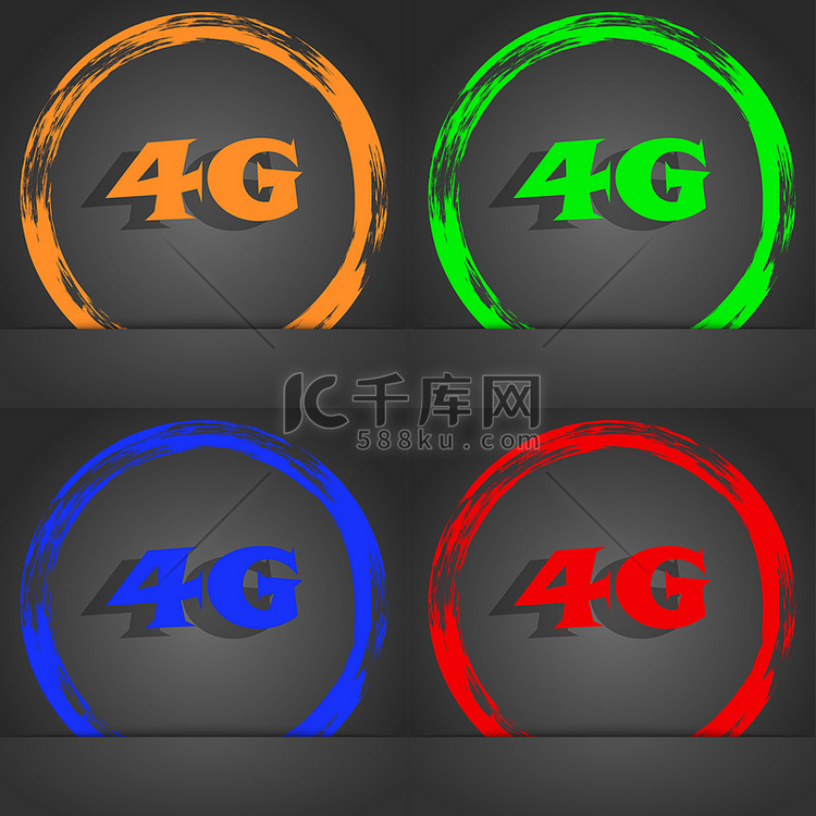 4G 标志图标。高清摄影大图-千库网