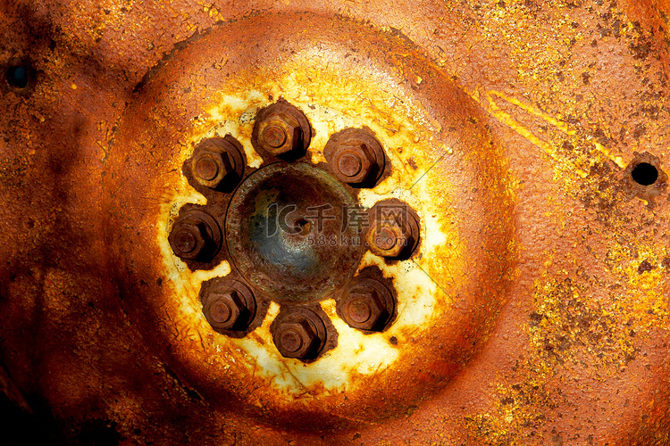 老生锈的螺栓、螺母和重螺丝高清摄影大图-千库网