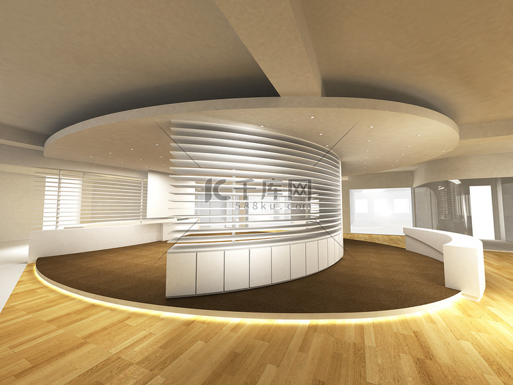 设有接待柜台的办公区高清摄影大图-千库网