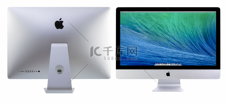 搭载 OS X Mavericks 的新款 iMac 27。高清摄影大图-千库网