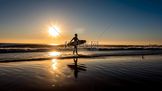 一个人在海上冲浪高清摄影大图-千库网