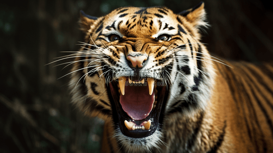 大老虎咆哮高清摄影大图-千库网