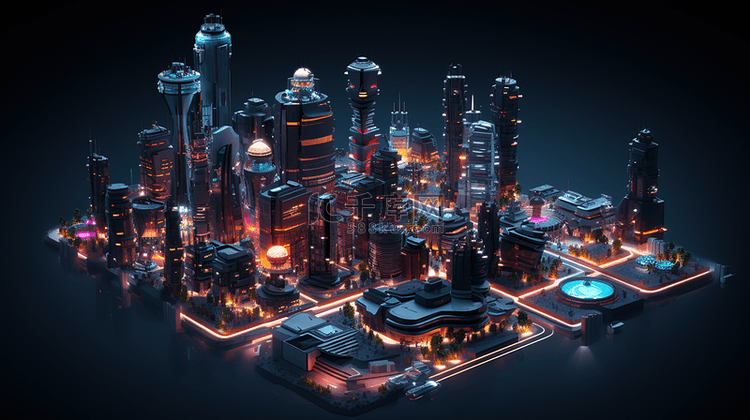 3D立体工厂模型背景4背景图片免费下载_海报banner/高清大图_千库网(图片编号6465500)