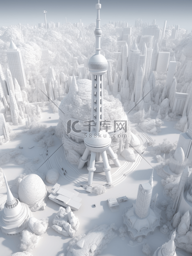 3D立体东方明珠模型背景6背景图片免费下载_海报banner/高清大图_千库网(图片编号6465454)