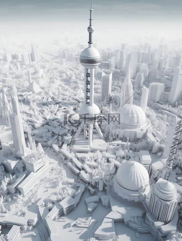 3D立体东方明珠模型背景1背景图片免费下载_海报banner/高清大图_千库网(图片编号6465449)