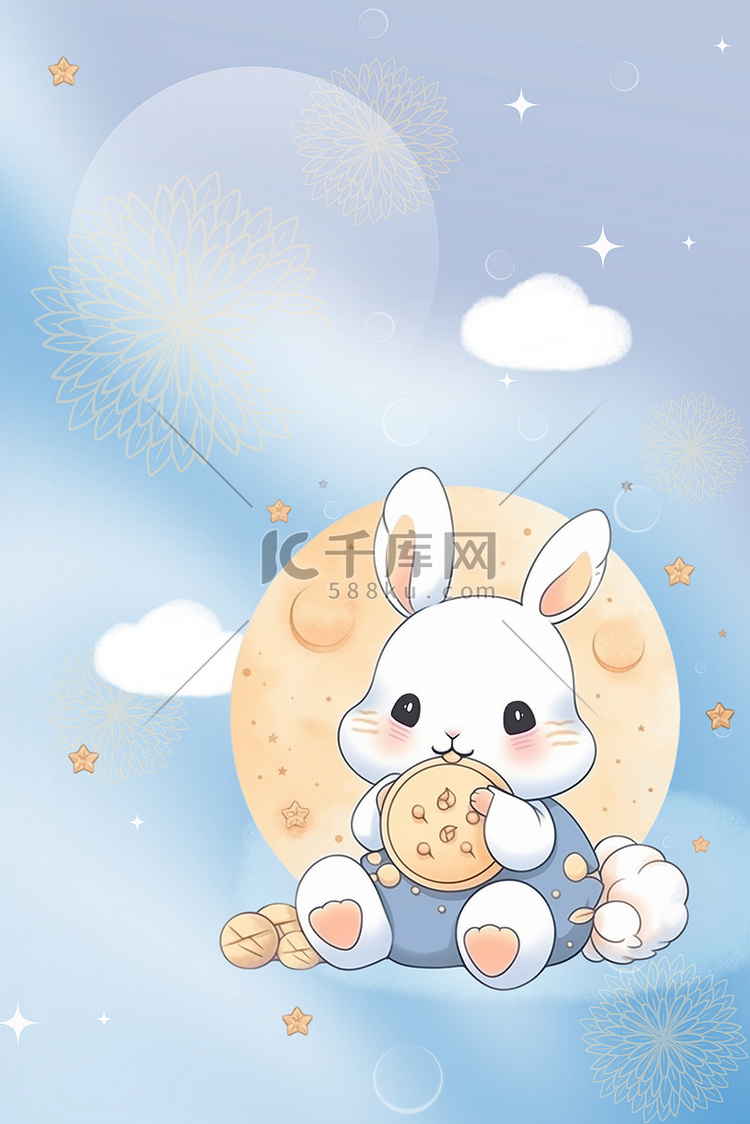 卡通中秋节卡通小兔子背景图片免费下载-千库网