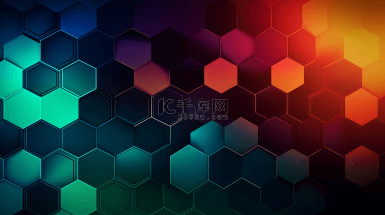 渐变六边形背景图片免费下载_海报banner/高清大图_千库网(图片编号6473408)