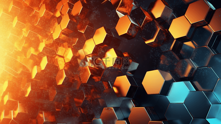 六边形商业风格演示背景图片免费下载_海报banner/高清大图_千库网(图片编号6476791)
