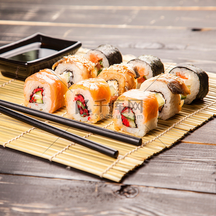 寿司卷组 高清摄影大图-千库网
