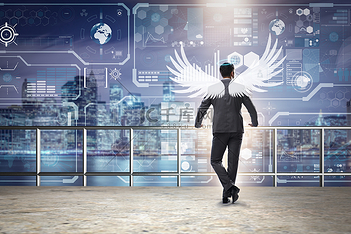 追逐天使投资者资金的商人图片素材-追逐天使投资者资金的商人模板图片下载-千库网