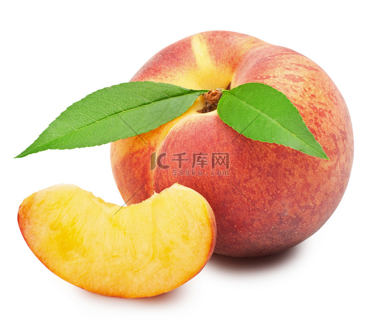 Ripe peach fruit高清摄影大图-千库网