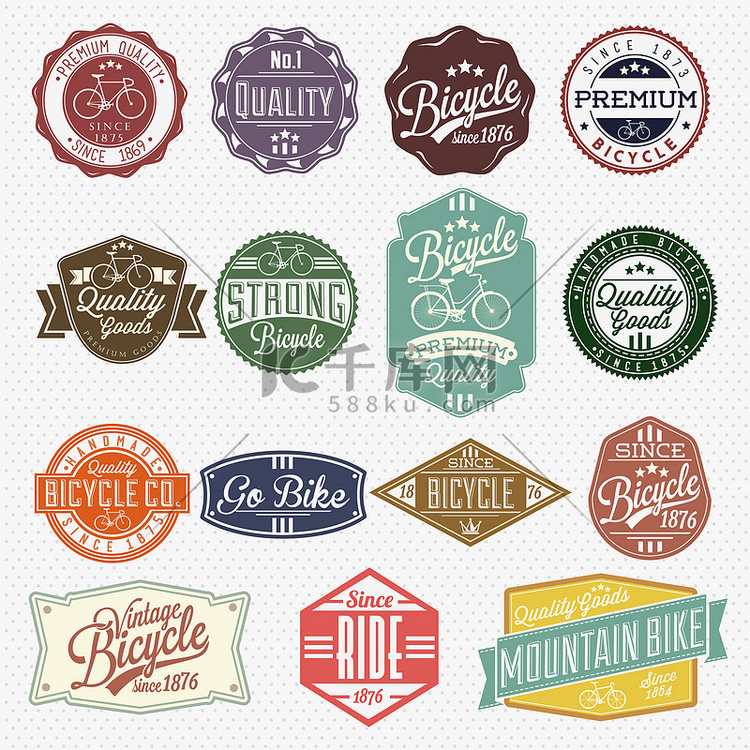 Vintage Frame With Bicycle Labels高清摄影大图-千库网