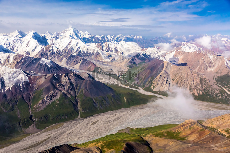 Aerial View of Central Asia Landscape高清摄影大图-千库网