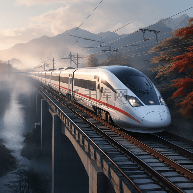 复兴号高铁列车高清摄影大图-千库网