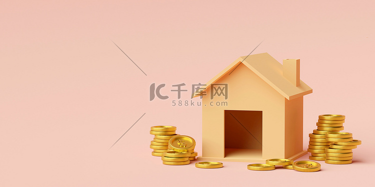 Property investment and house mortgage financial concept, 3d ...