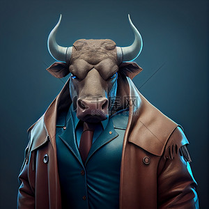 3D Bull Avatar，用于网络游戏或web account avatar.高清摄影大图-千库网