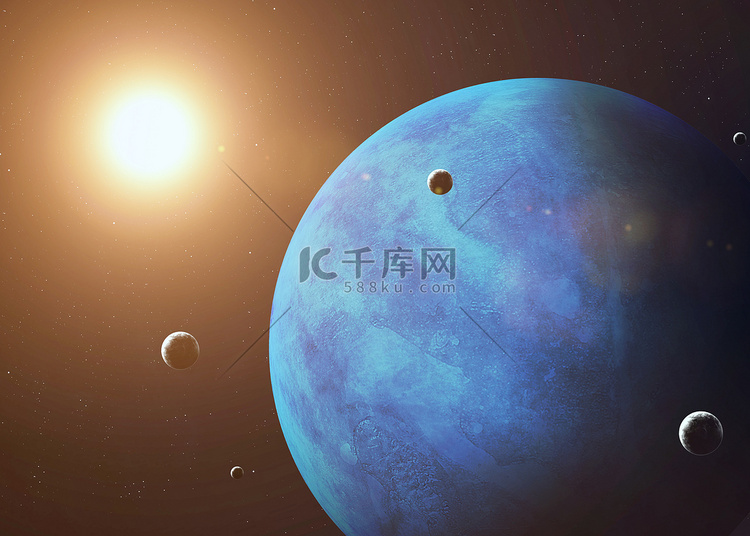 Shot of Neptune taken from open space. Collage images provided by www ...