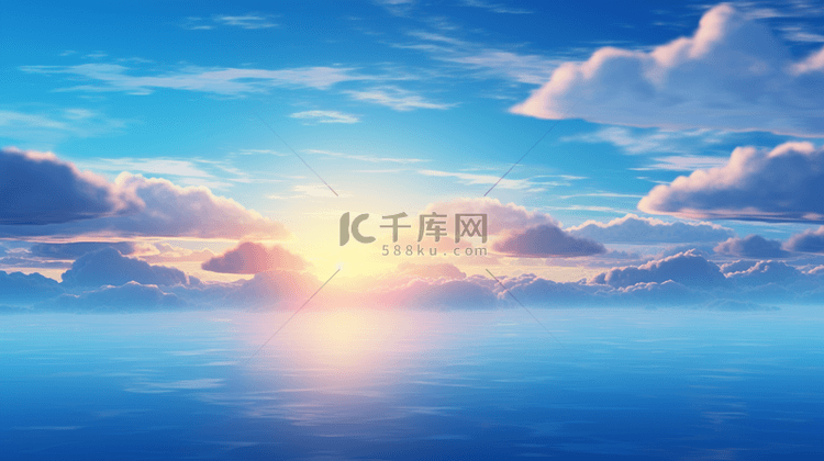 蓝色云海日出风景简约背景5背景图片免费下载_海报banner/高清大图_千库网(图片编号6486049)