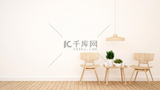 在咖啡厅或餐厅-3d 渲染的居住面积高清摄影大图-千库网