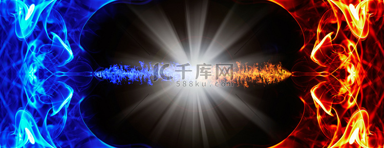 Hot and cold, fire and ice force高清摄影大图-千库网