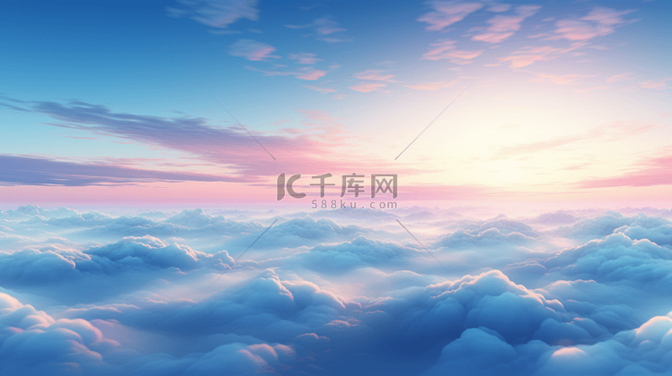 蓝色唯美日出云海天空背景10背景图片免费下载_海报banner/高清大图_千库网(图片编号6487775)