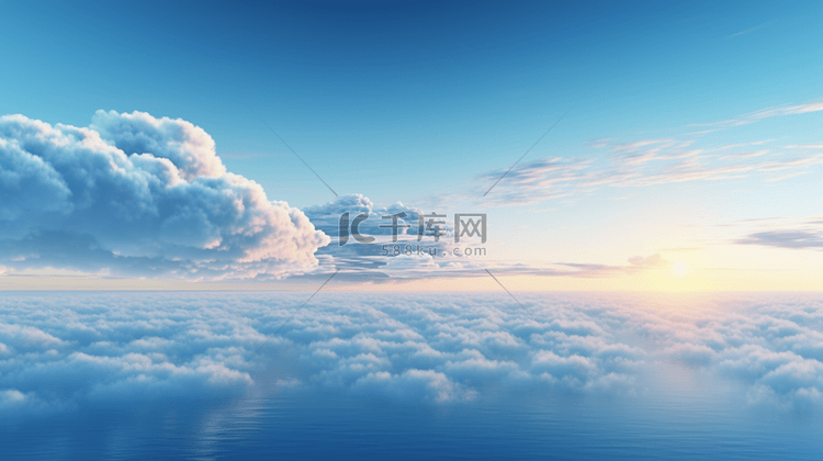 蓝色唯美日出云海天空背景4背景图片免费下载_海报banner/高清大图_千库网(图片编号6487769)