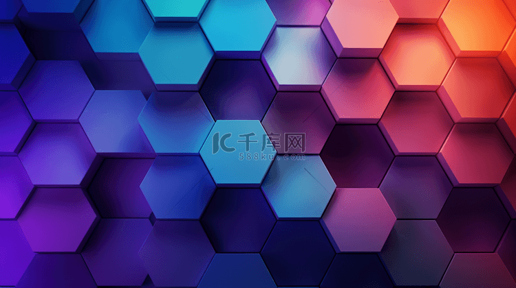 渐变六边形背景图片免费下载_海报banner/高清大图_千库网(图片编号6525614)