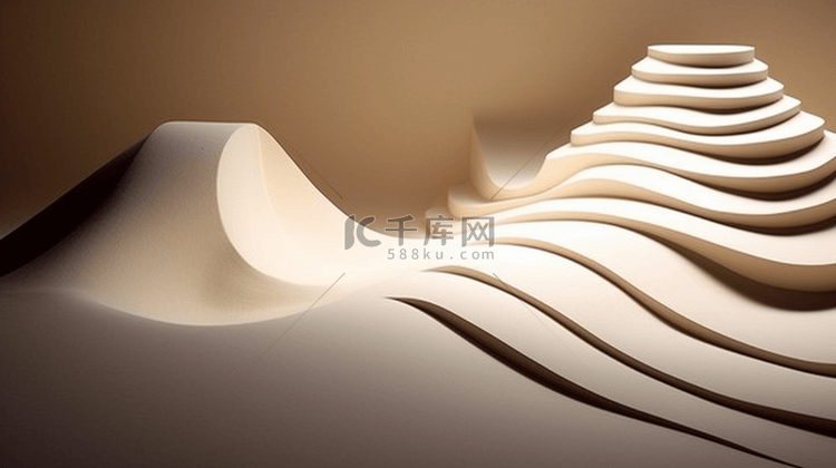 3d 抽象背景,具有剪纸形状。白色雕刻艺术。背景图片免费下载 海报banner 高清大图 千库网 图片编号6526152