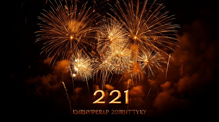 快乐的新年，闪耀的金色2021祝福卡。背景图片免费下载_海报banner/高清大图_千库网(图片编号6523612)