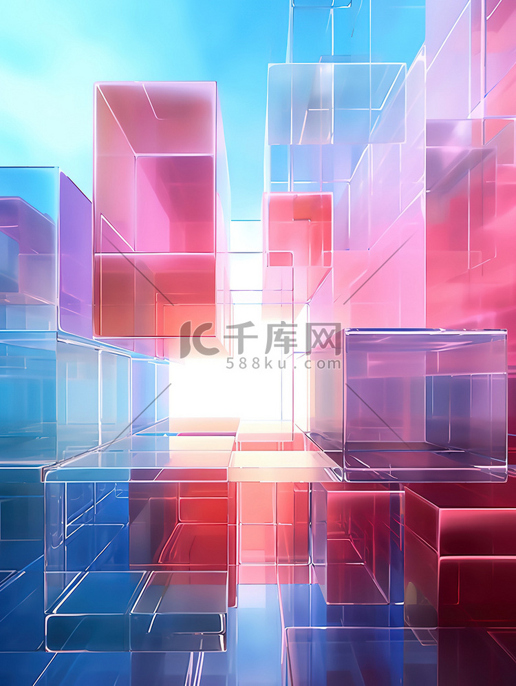 粉红色和蓝色几何图形拼接抽象背景14背景图片免费下载_海报banner/高清大图_千库网(图片编号6527151)