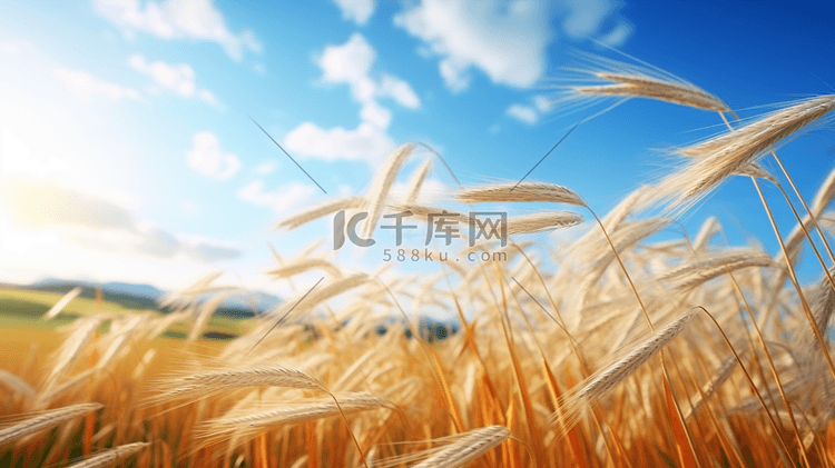 秋天丰收的稻田摄影高清摄影大图-千库网