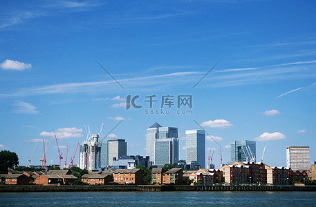 金丝雀码头和狗岛高清摄影大图-千库网