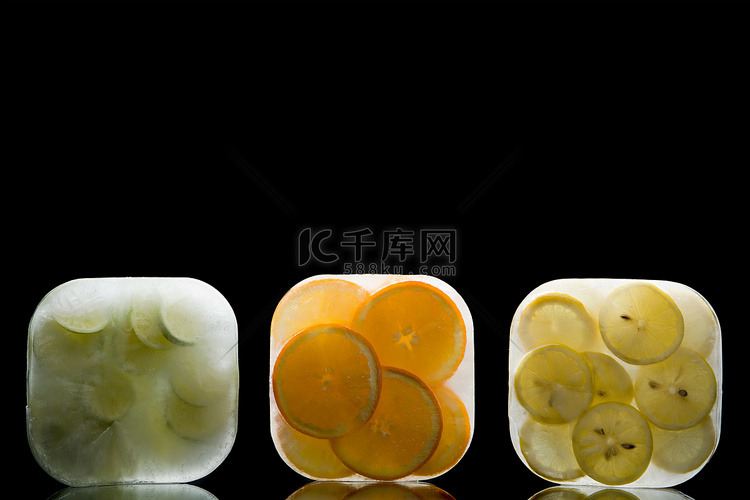 冷冻水果高清摄影大图-千库网