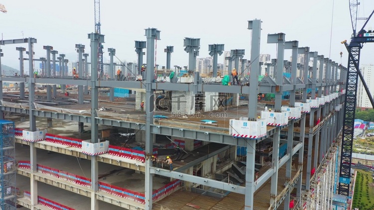 工地施工建筑施工现场实拍高清摄影大图-千库网