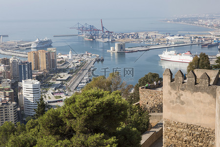 马拉加港马拉加西班牙高清摄影大图-千库网